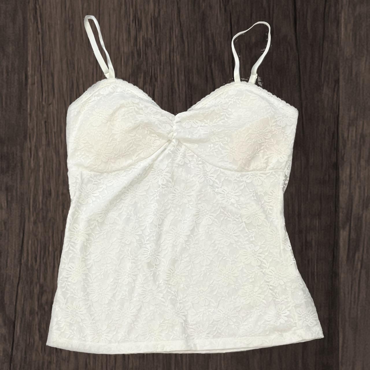 White cottagecore ish lace cami top!! 😼 SAYS size... | Depop