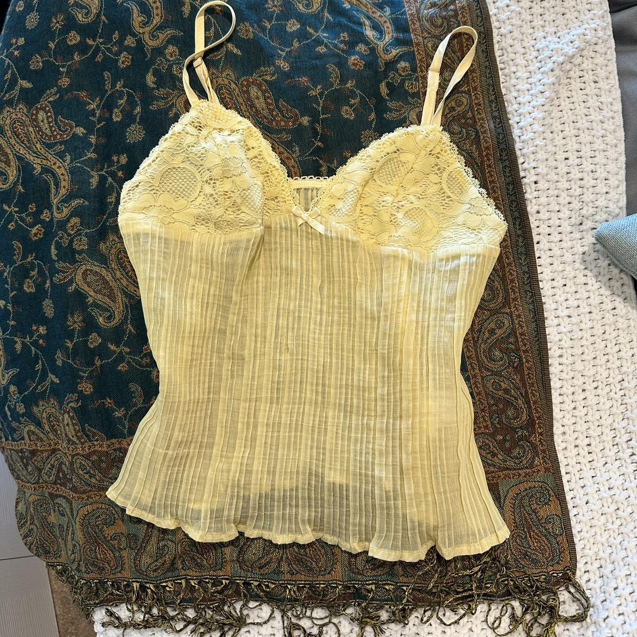 Yellow lace cami top #fairycore #cottagecore | Depop