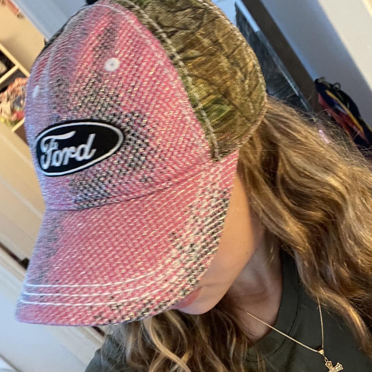Pink and camo Ford hat - Depop