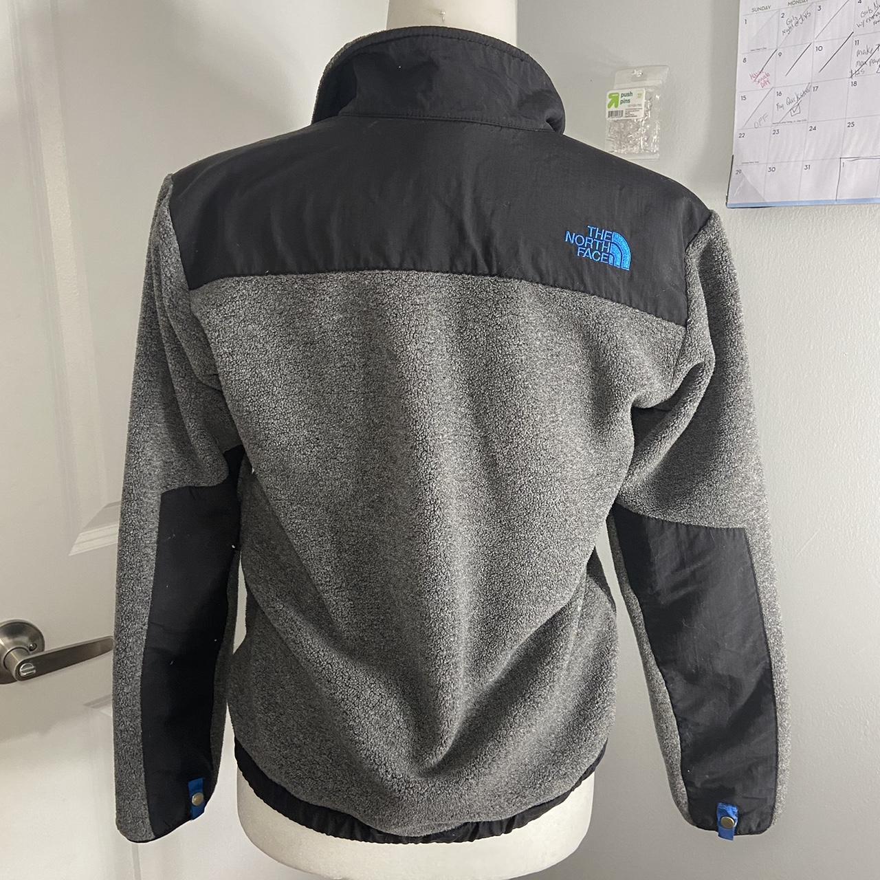 Grey north face fleece * Blue embroidery *blue... - Depop
