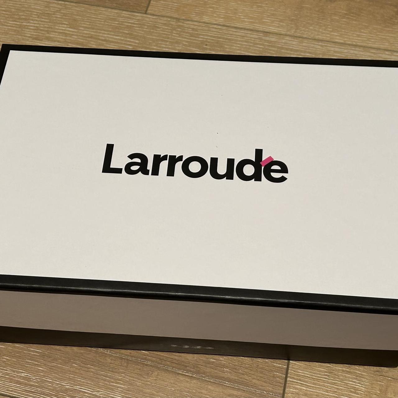 Larroude Blair block pump silver mirror mary jane... - Depop