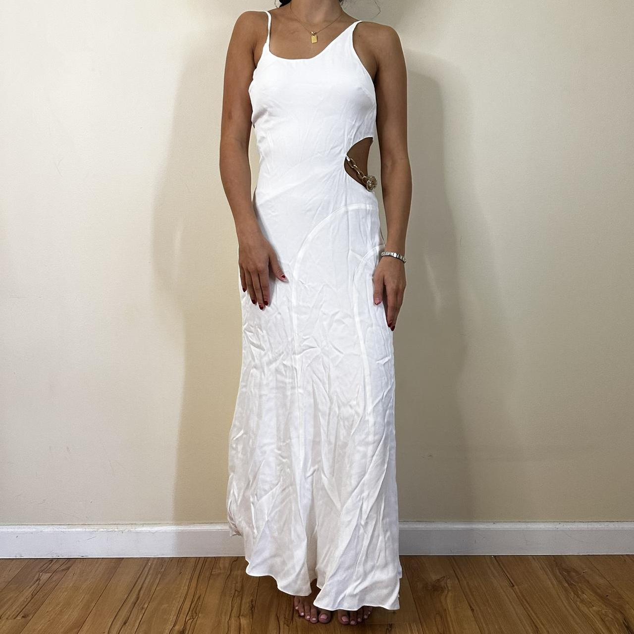 Jonathan Simkhai White dress with cut out detail and... - Depop