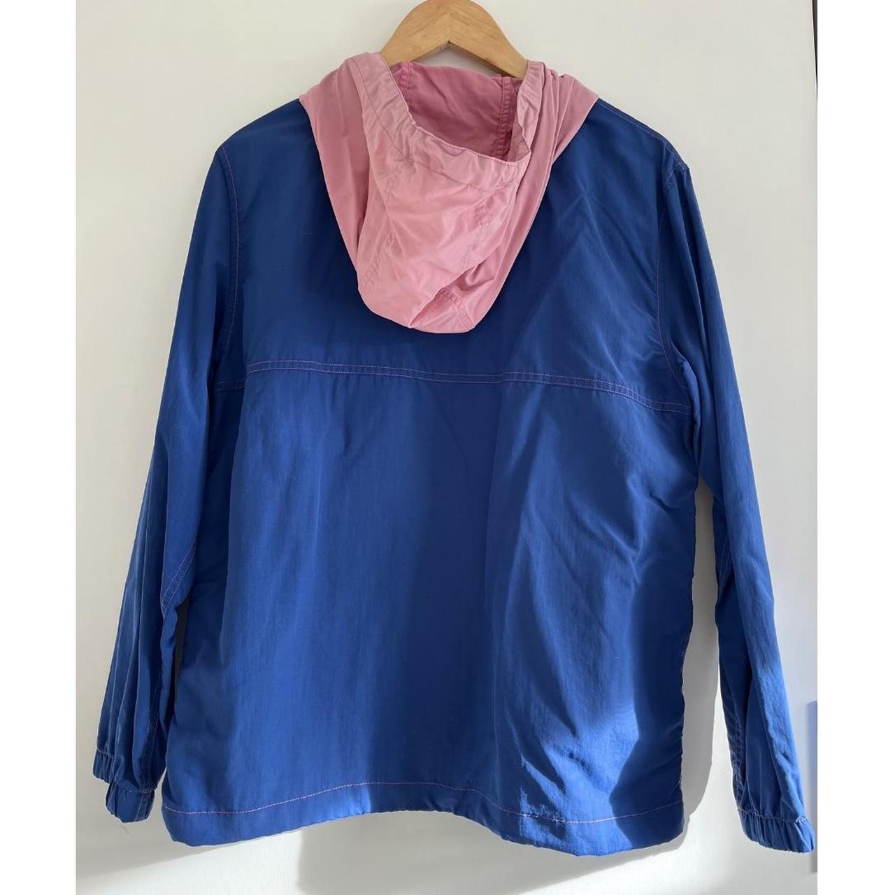 Stussy Half Zip Jacket Pink & Blue Size ~... - Depop