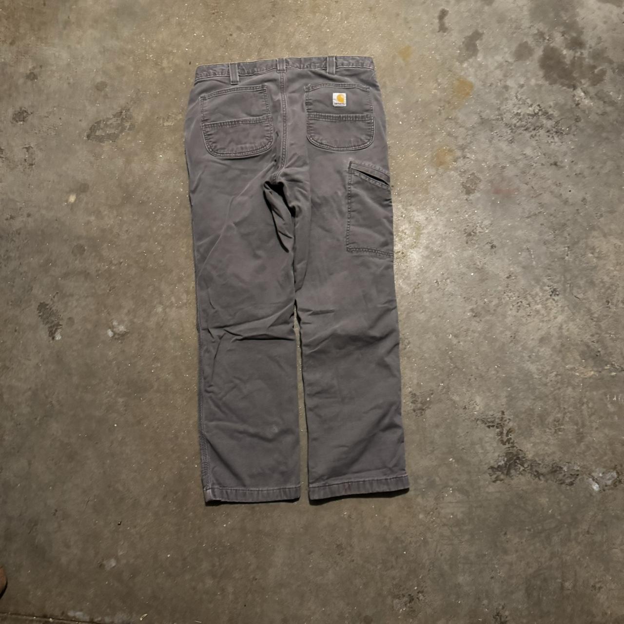 Grey Carhartt fleece lined work pants #workwhere 35x30 - Depop