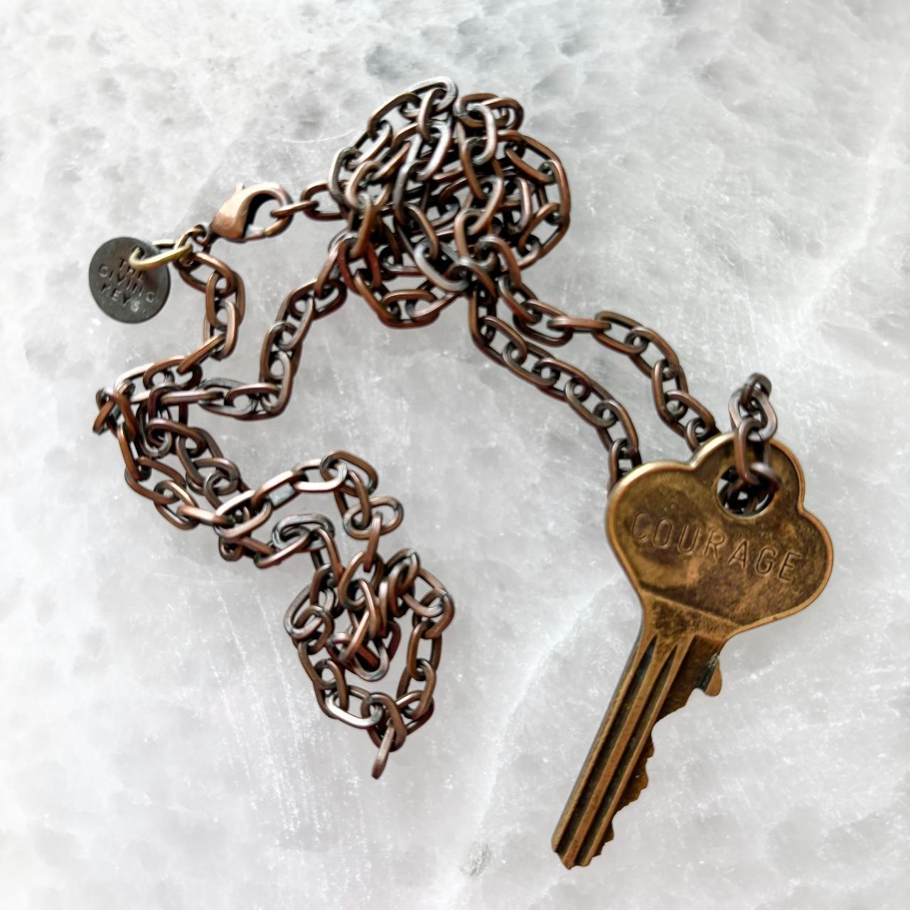 The Giving Keys Long "Courage" Key Necklace Rustic... - Depop