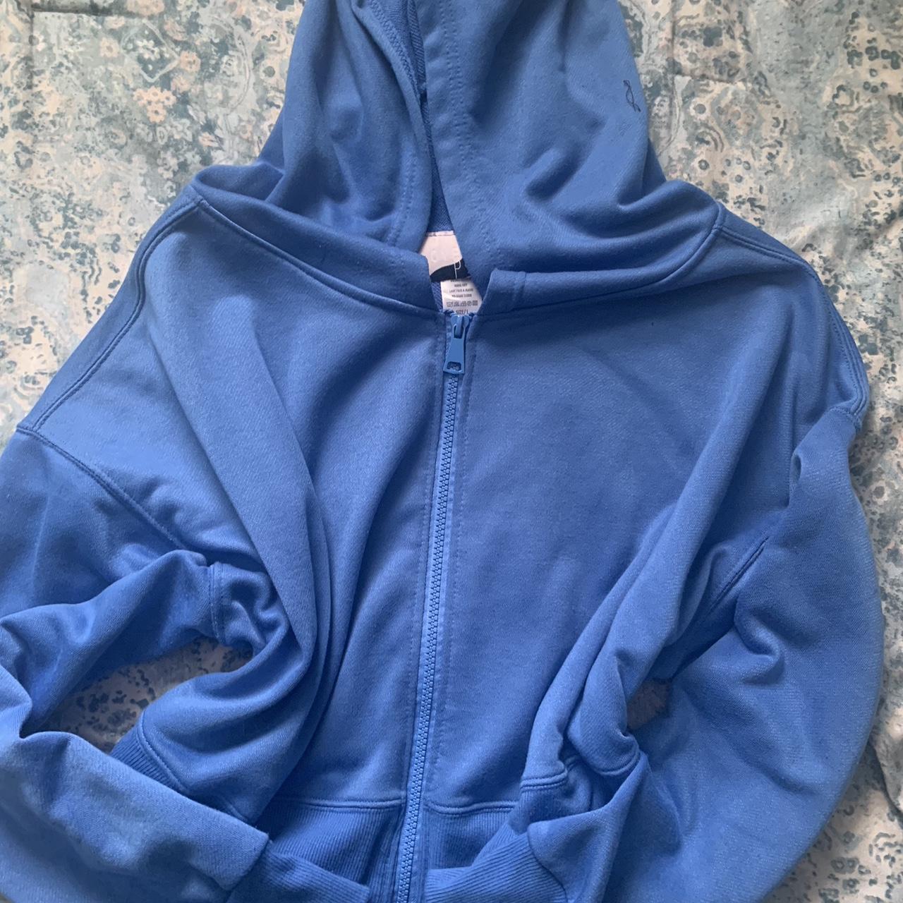 Brand- love poem by block. Blue zip up hoodie... | Depop