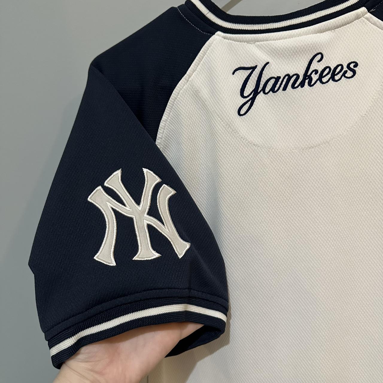 white and navy authentic Yankees merch :) women's... | Depop