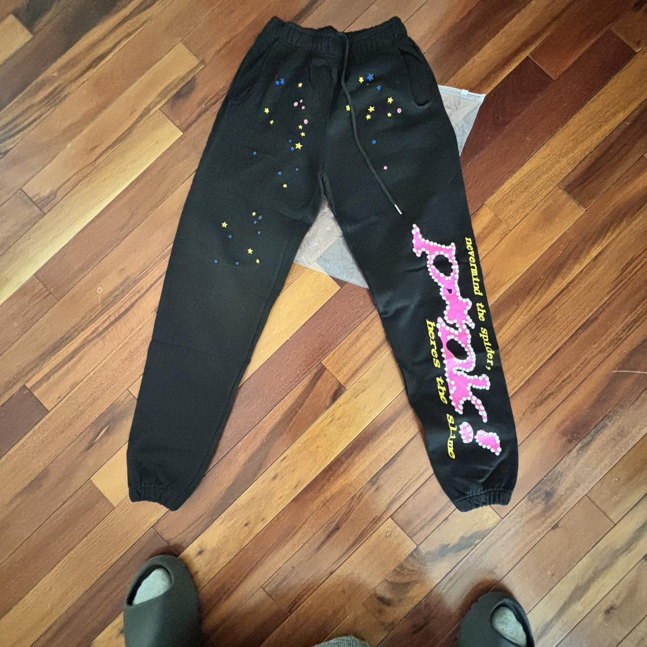 Black and Pink Spider Sweats , Send your offers ,... | Depop