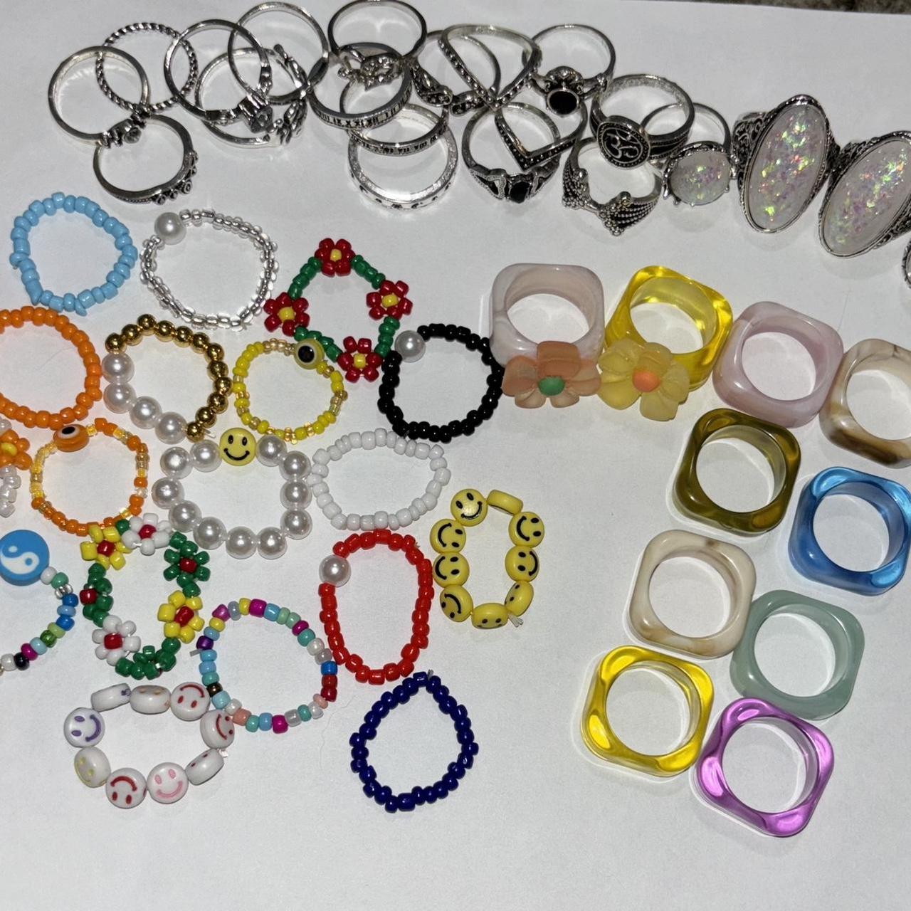 Random Ring Pack 10 #y2k #beadedjewelry #rings - Depop