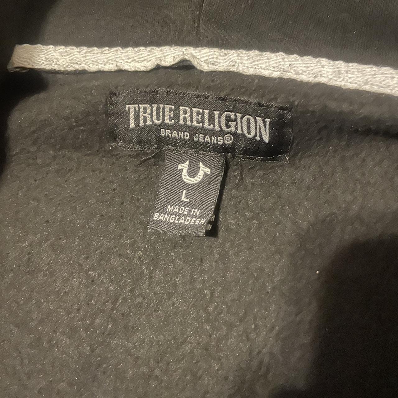 True Religon Jacket Black with white Buddha on... - Depop
