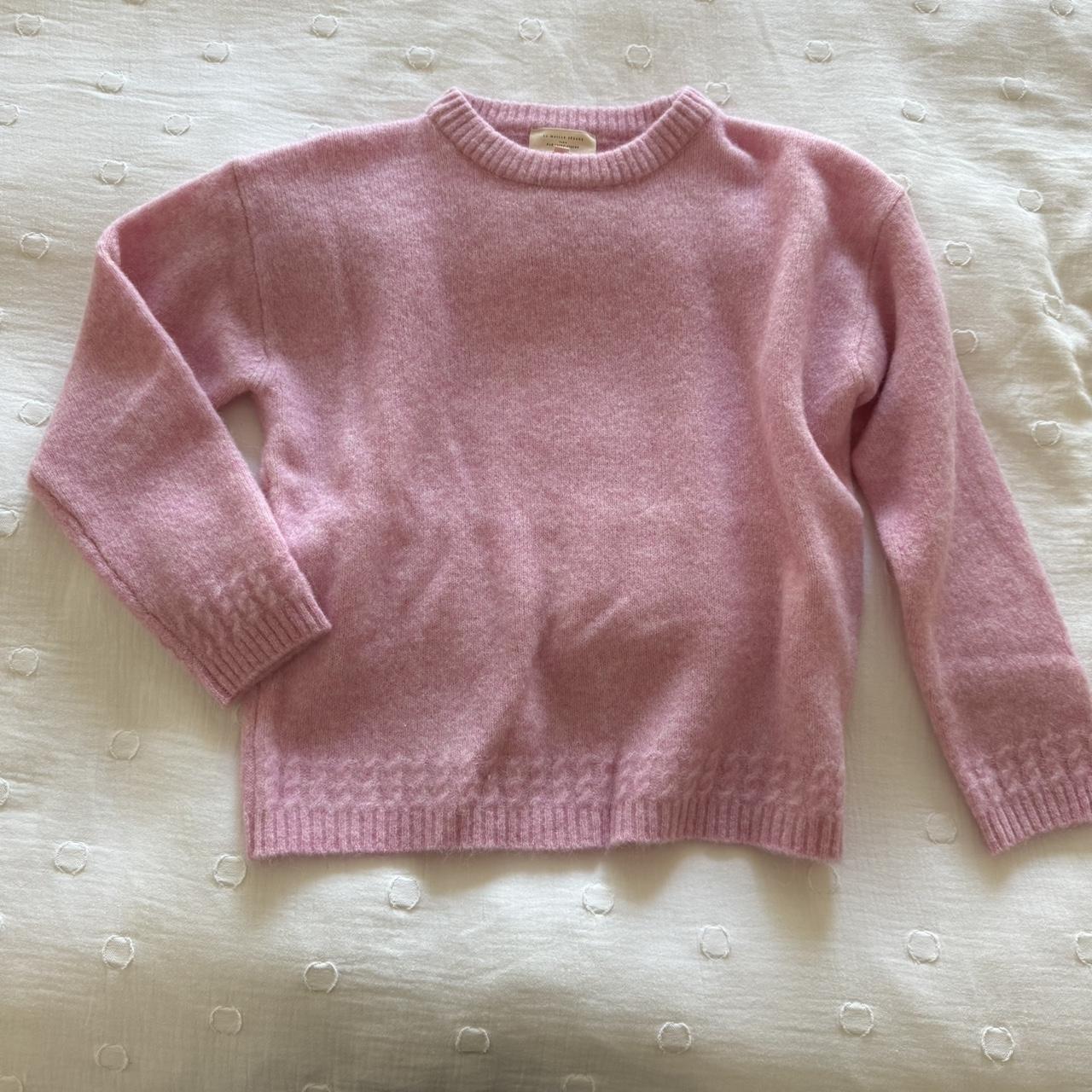 Sézane pink wool blended sweater size small worn... - Depop
