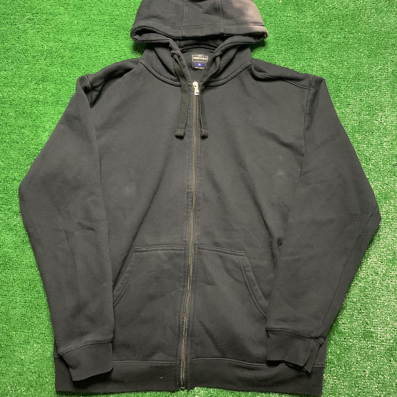 Blank zip up hoodie/jacket sun fade no holes or... - Depop