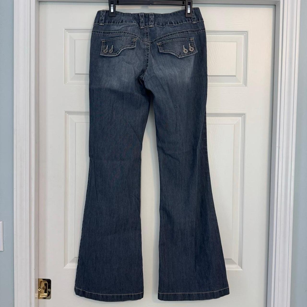 Y2K Union Bay women's flare jeans in a dark blue... | Depop