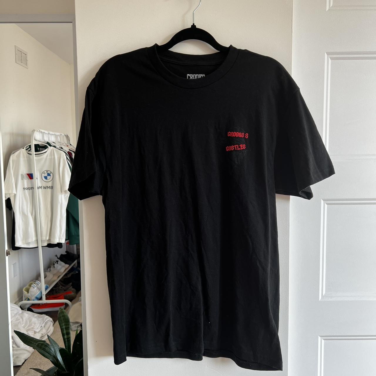 Crooks & Castles black and red t-shirt - Depop