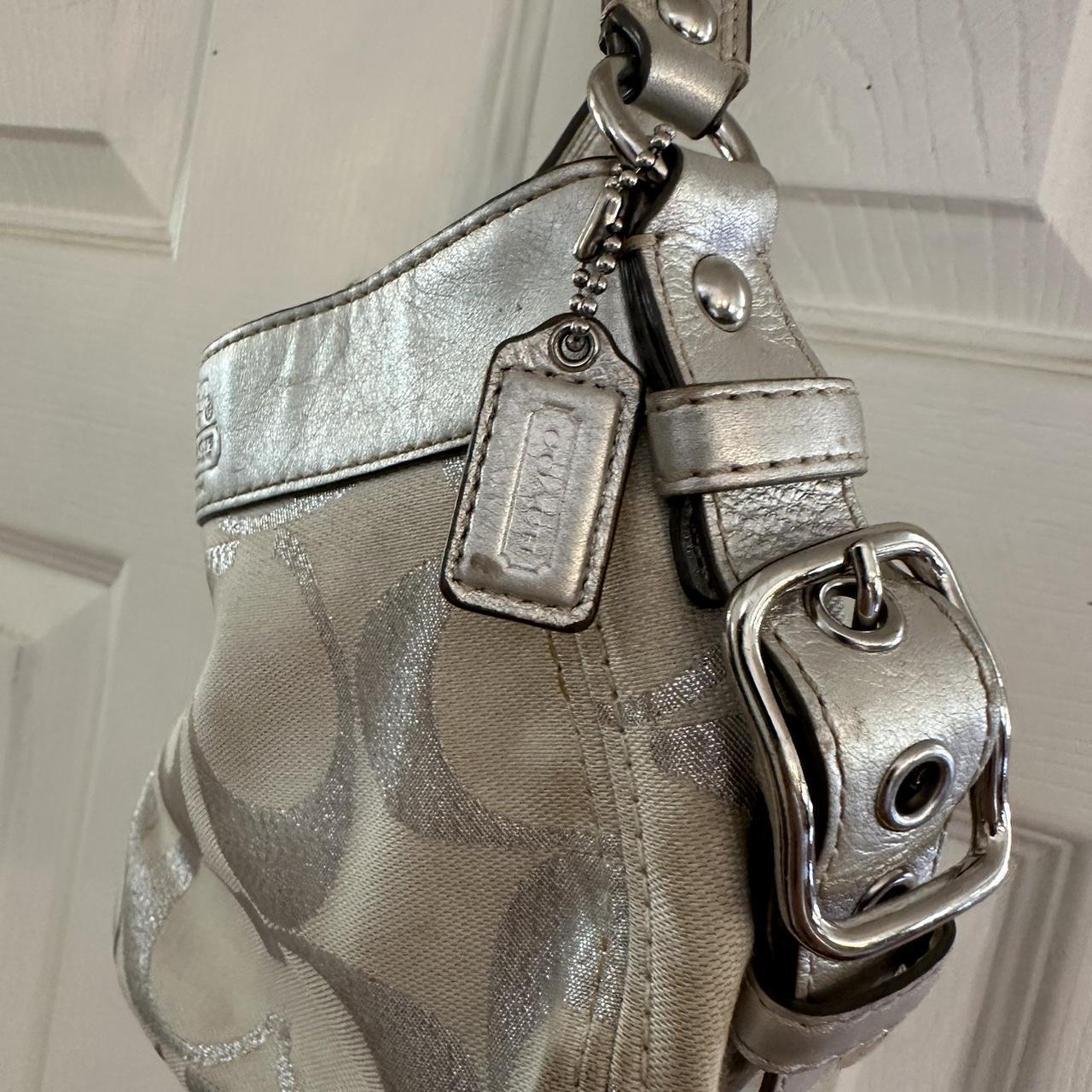 Vintage y2k white and silver Coach bag from the... - Depop