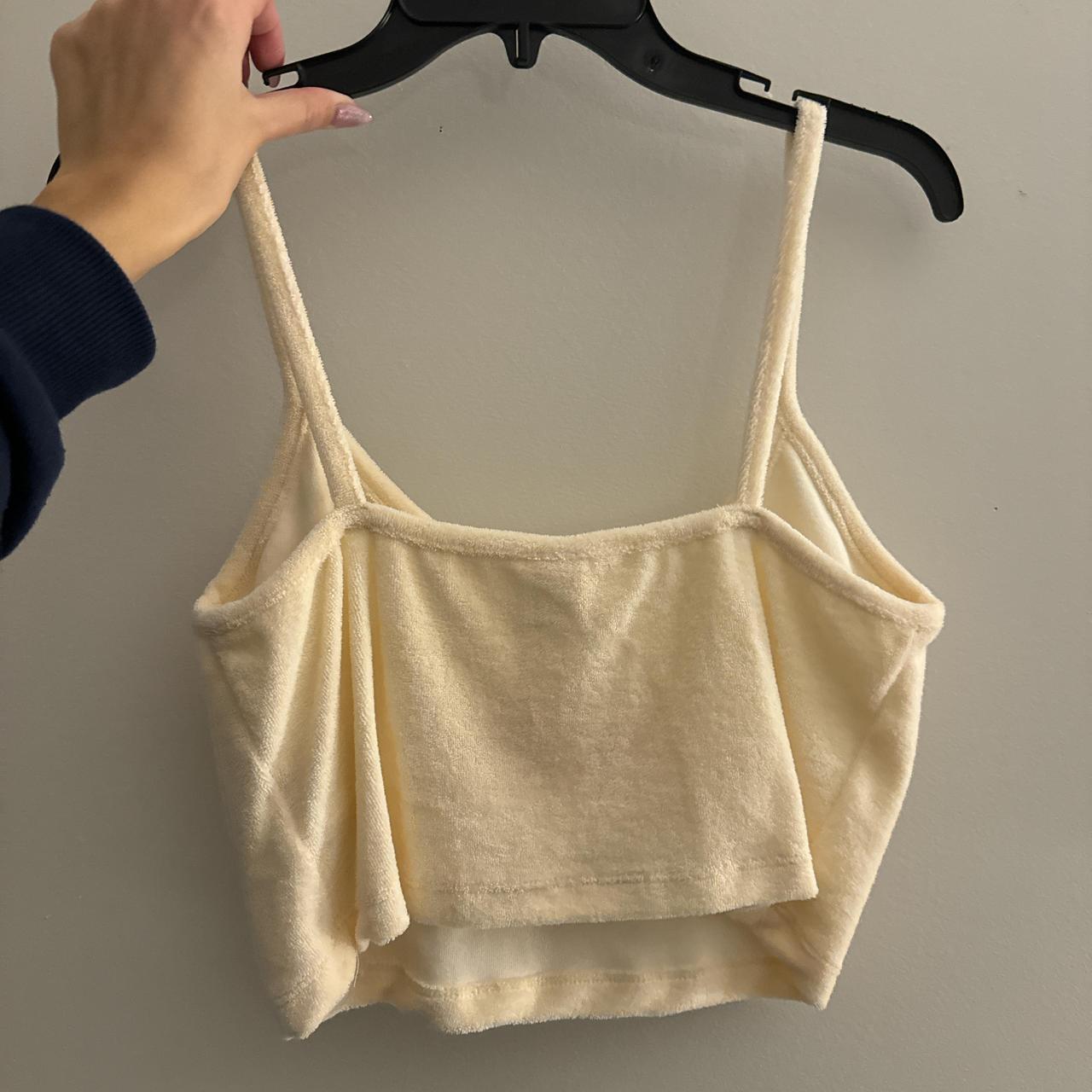 Urban Outfitters Terry cloth tank top with hibiscus... | Depop