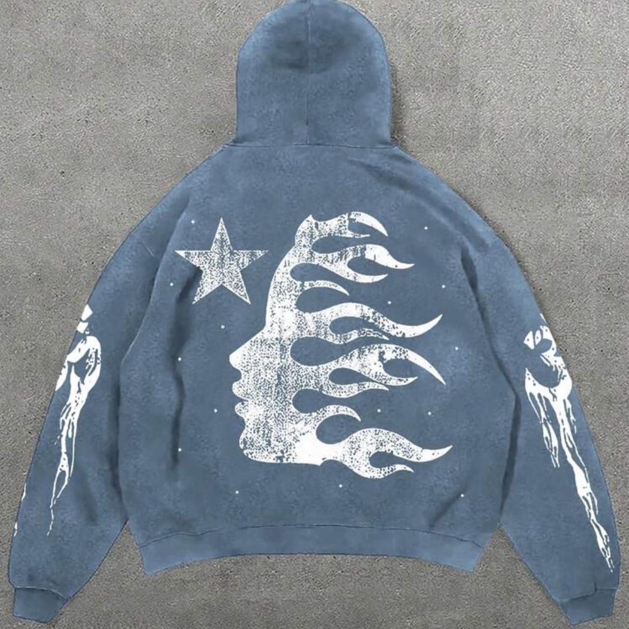 Blue Hellstar hoodie | Depop