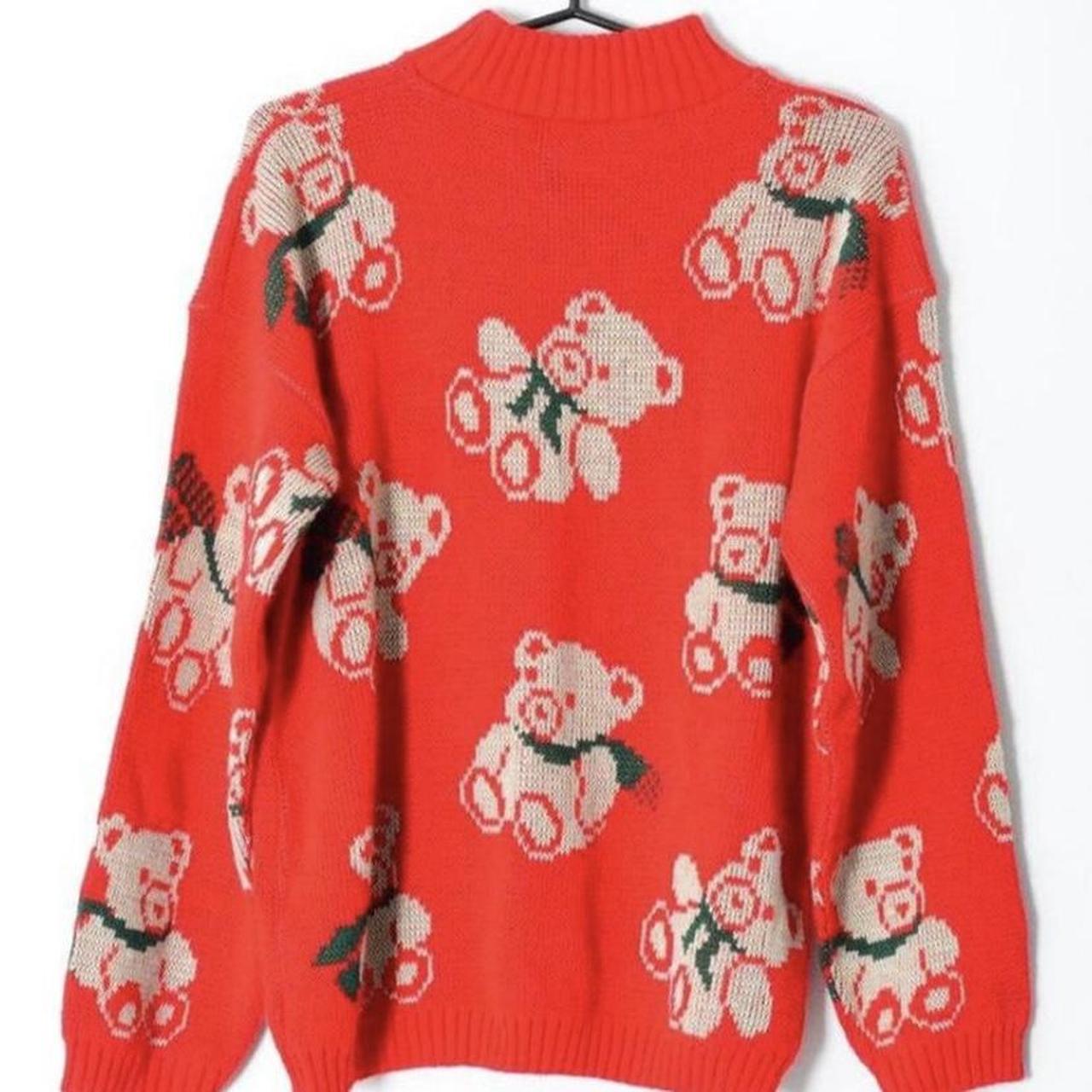 Teddy bear jumper 🥺 Vintage 1980s Unmarked size... - Depop