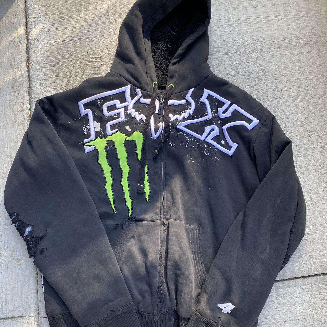 Fox X Monster collaboration zip up hoodie size XL.... - Depop