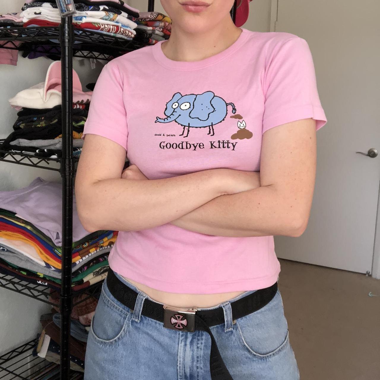 NWT Y2K Mall Goth David and Goliath Light Pink Baby... - Depop