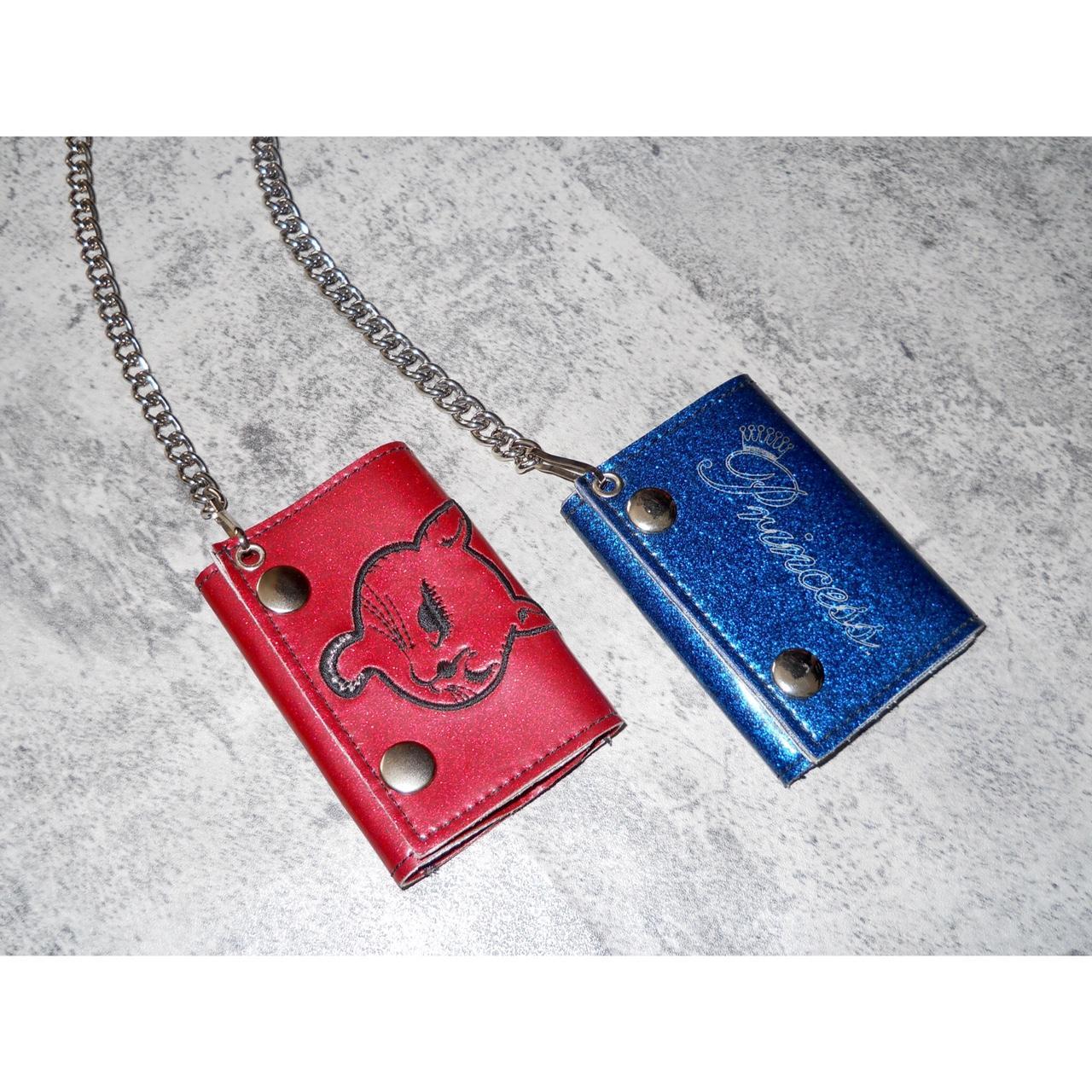 New glittered y2k chain wallet ! ★ blue tri-fold... - Depop