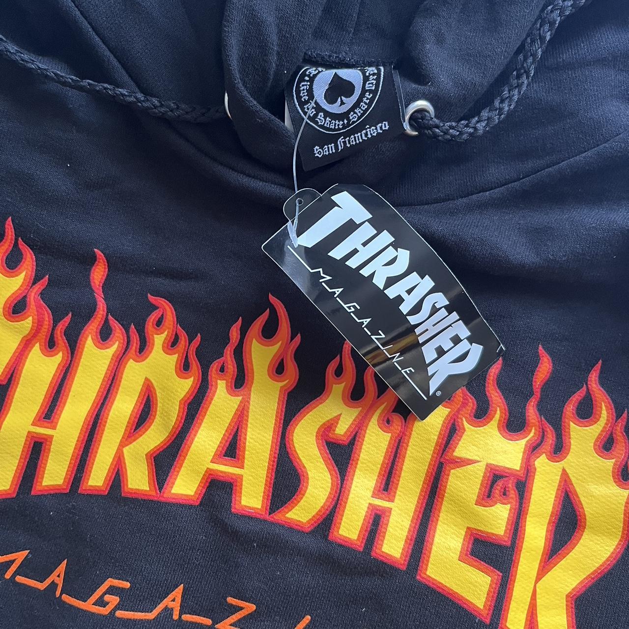 🧪 black og classic flame thrasher hoodie 🧪 men’s... - Depop
