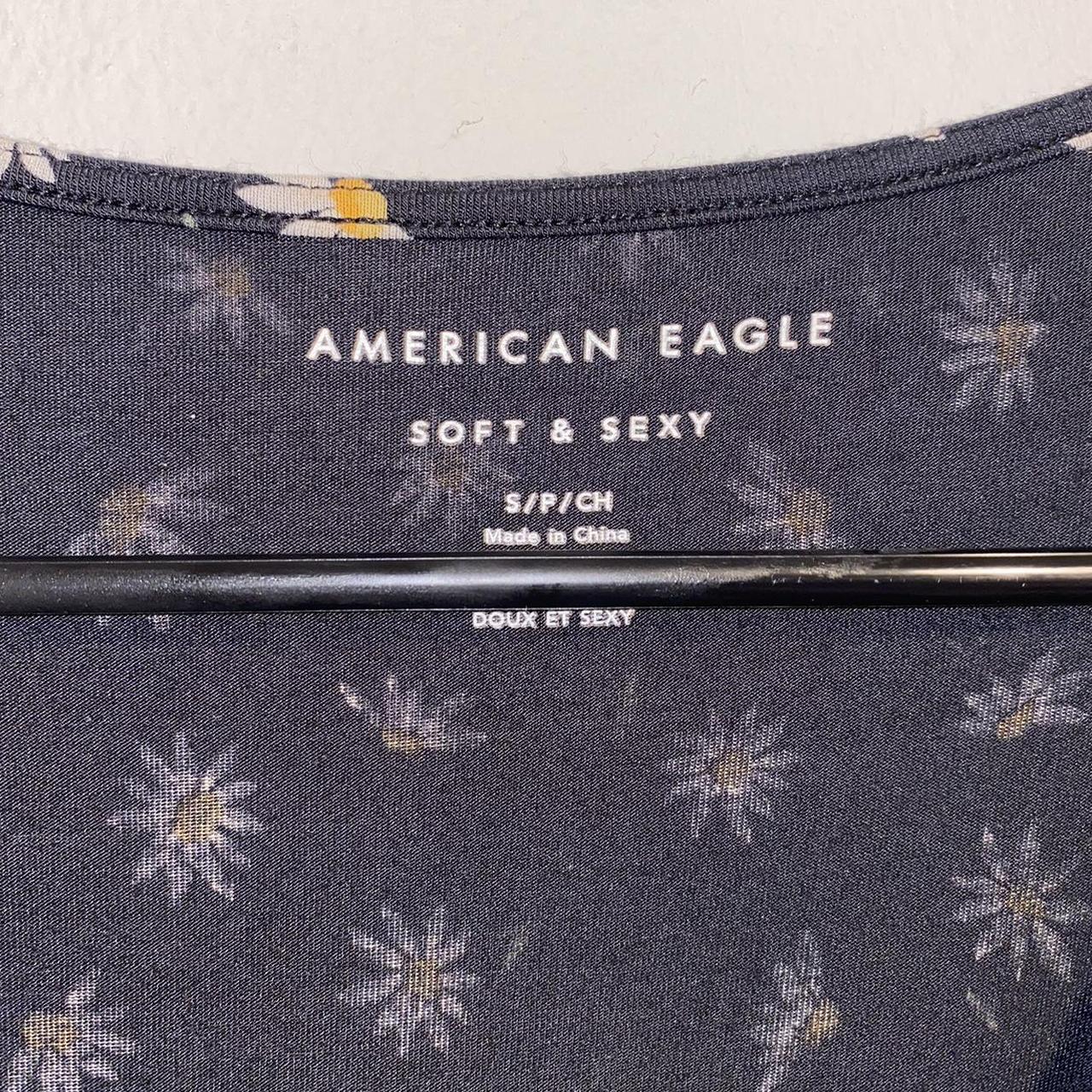 American Eagle soft & sexy black floral shirt. Very... - Depop