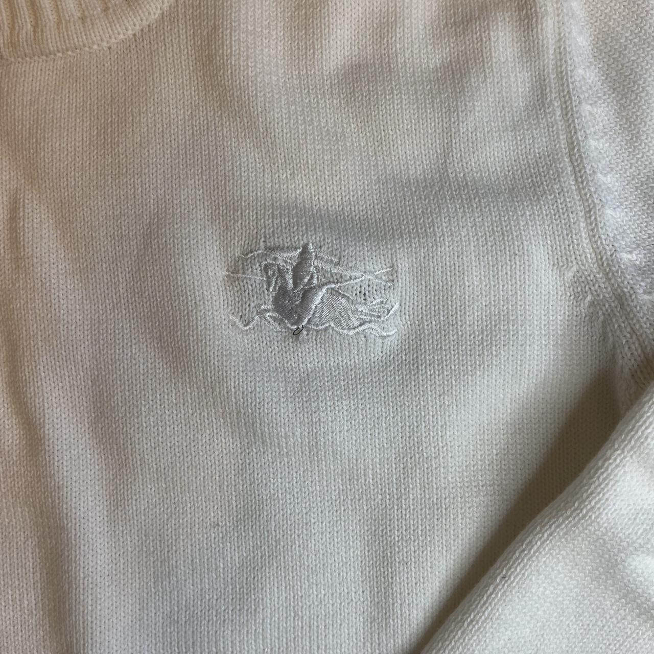 authentic burberry london preppy white sweater with... | Depop