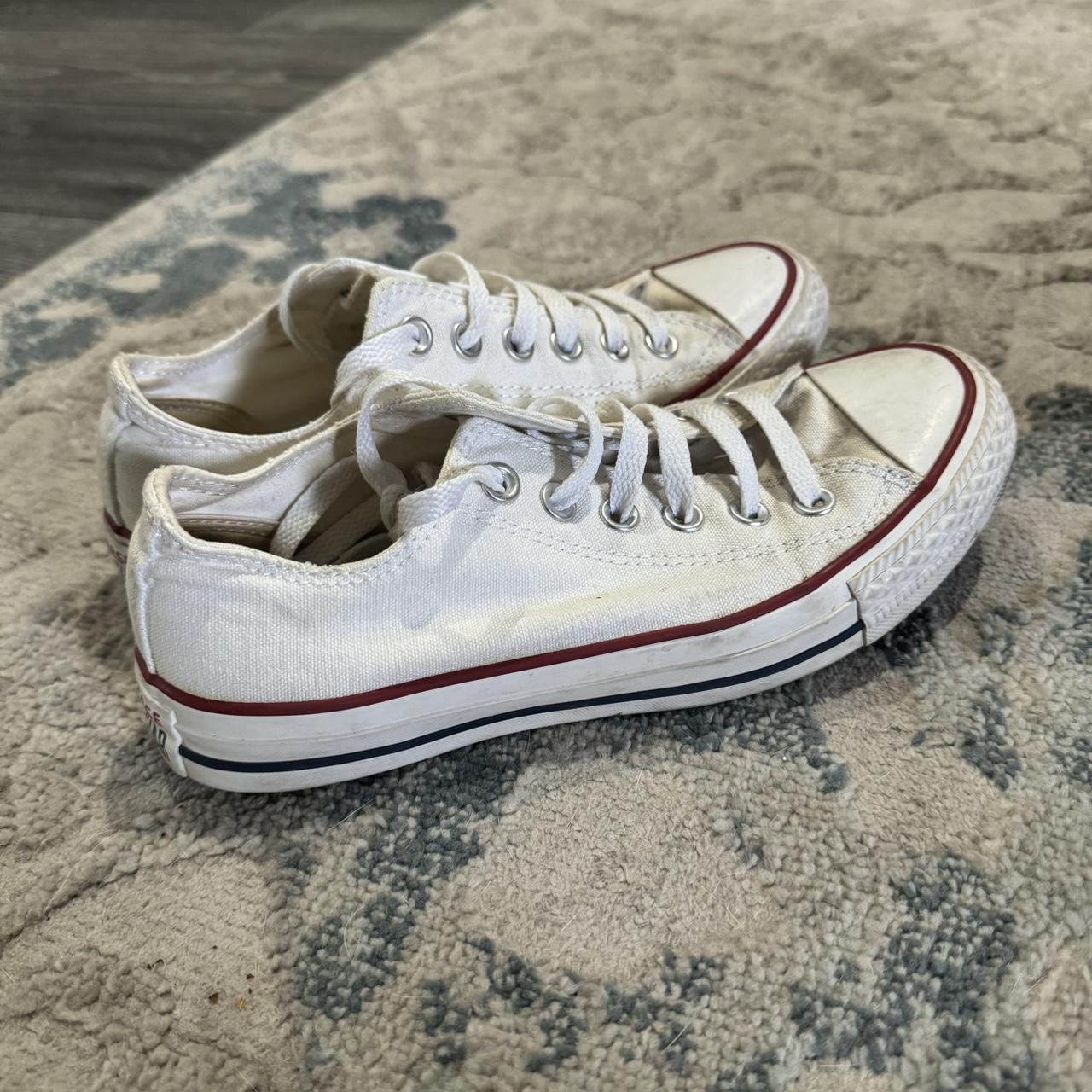 white low-rise converse | Depop