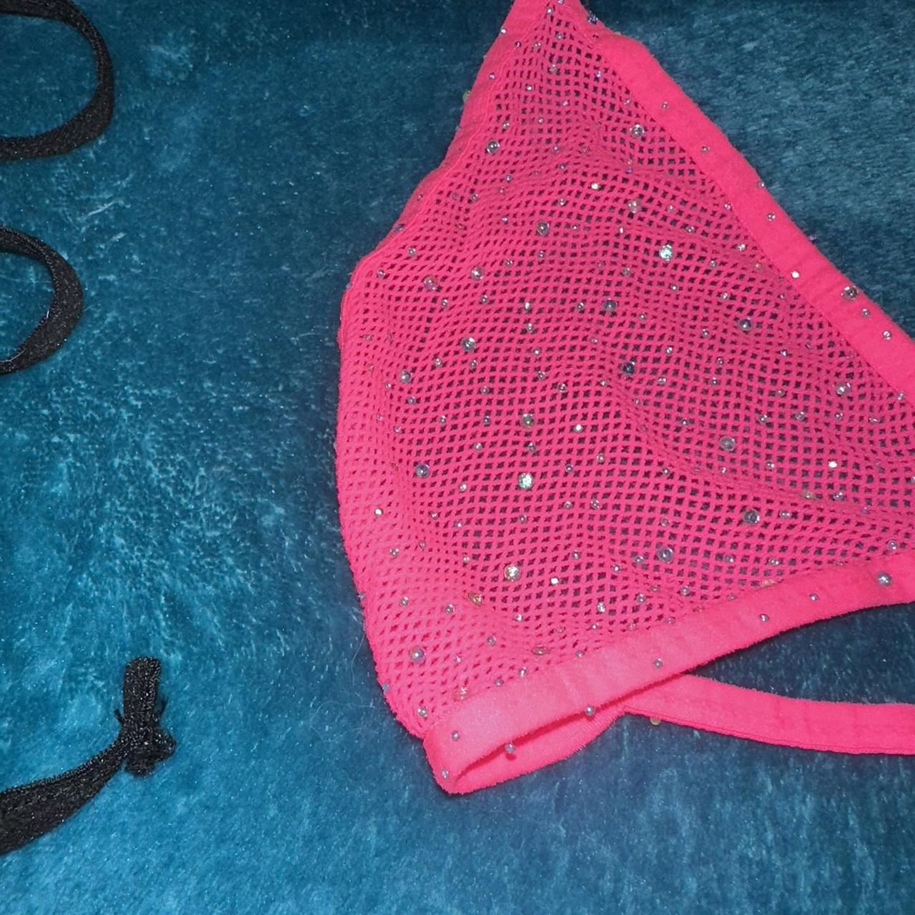 two piece rhinestone fishnet bra set! both are brand... - Depop