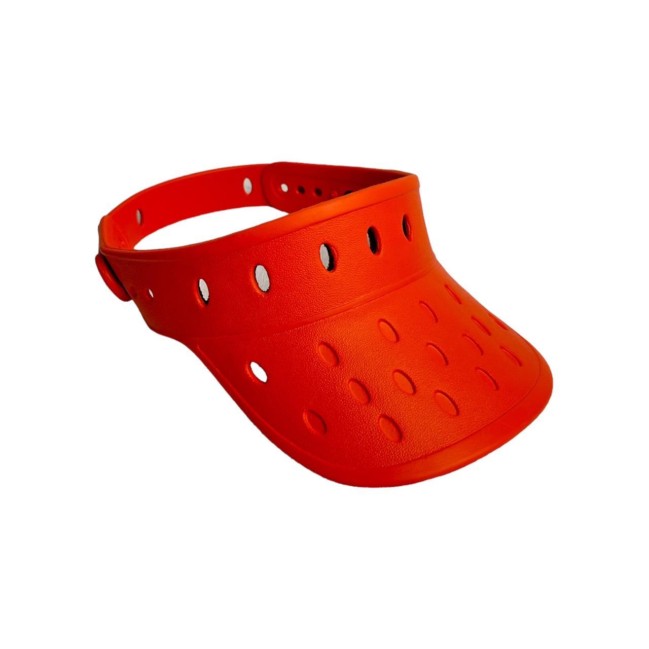 Bright Orange Croc Inspired Visor Excellent... - Depop