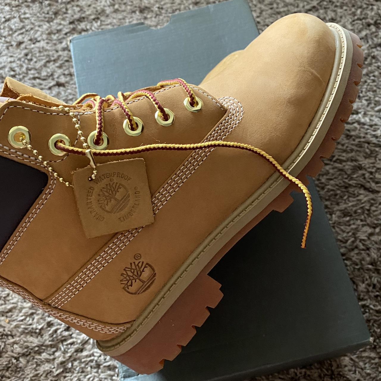 Tan Timberland 6 inch boots in a size 3! | Depop