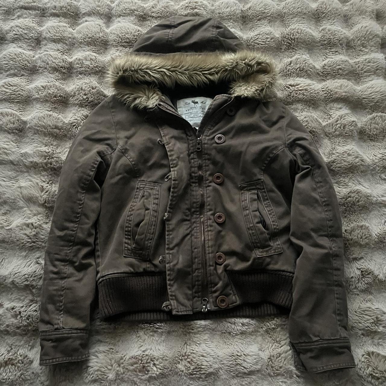Vintage abercrombie and fitch faux fur jacket... | Depop