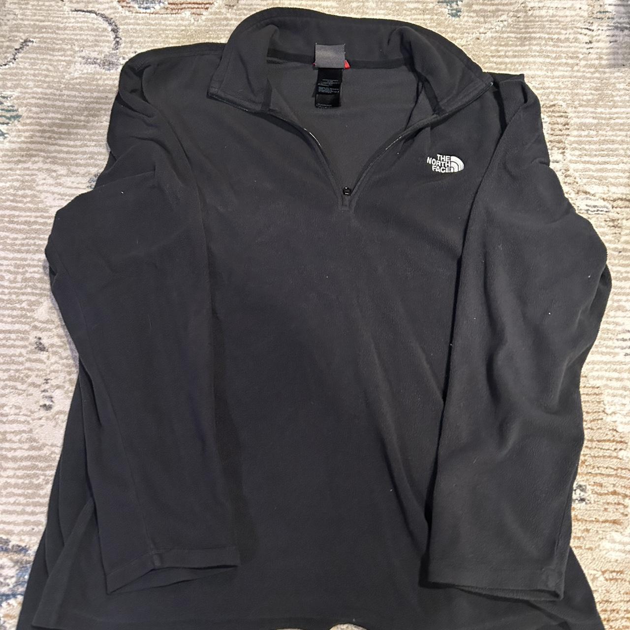 North Face black fleece pullover quarter zip, super... | Depop