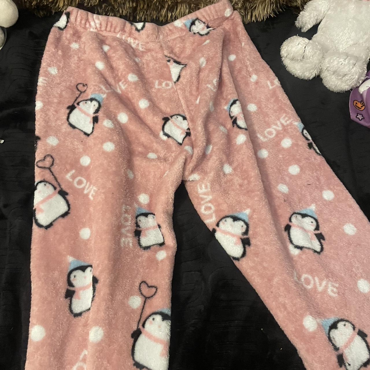 fluffy pink pj pants super soft!! small - Depop