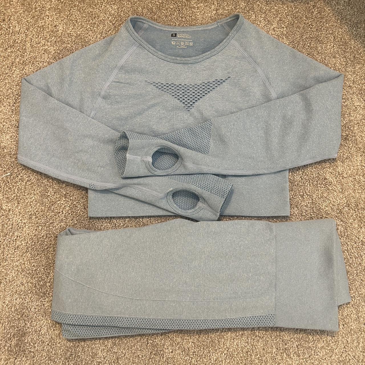 Styled up blue activewear set | Depop