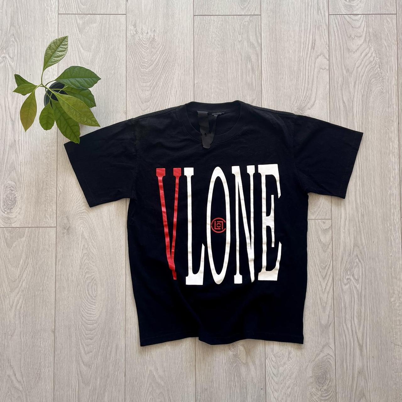 Black and red Vlone cotton tee M #drill #streetwear... - Depop