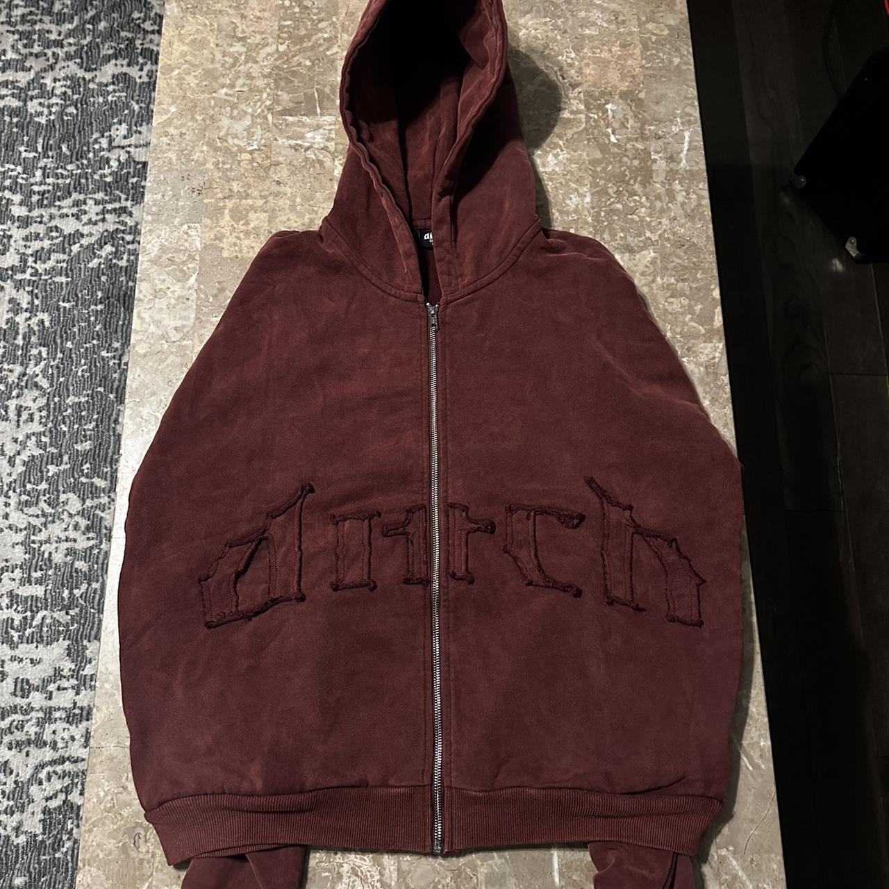 Ditch La Arch Logo Zip Up Crimson in Medium | Depop