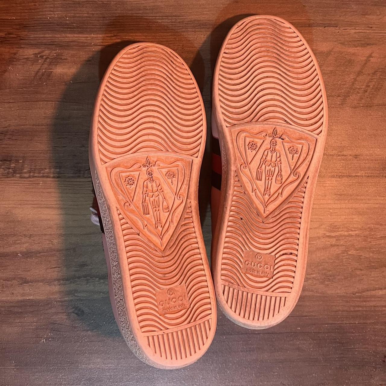 Gucci ace pink leather sneakers, size 5/UK37, used - Depop