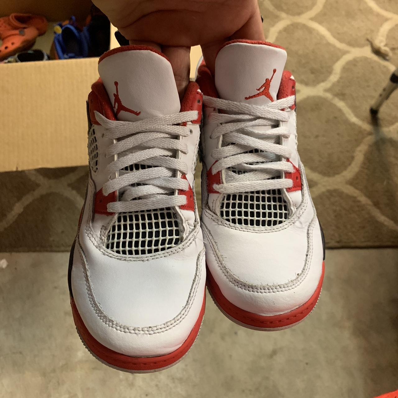 Jordan 4s Fire red size 1Y in good condition no box!... - Depop