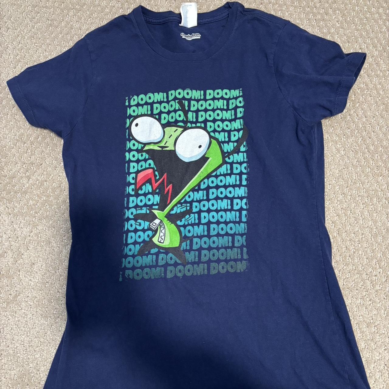 Navy blue Invader Zim graphic tee | Depop