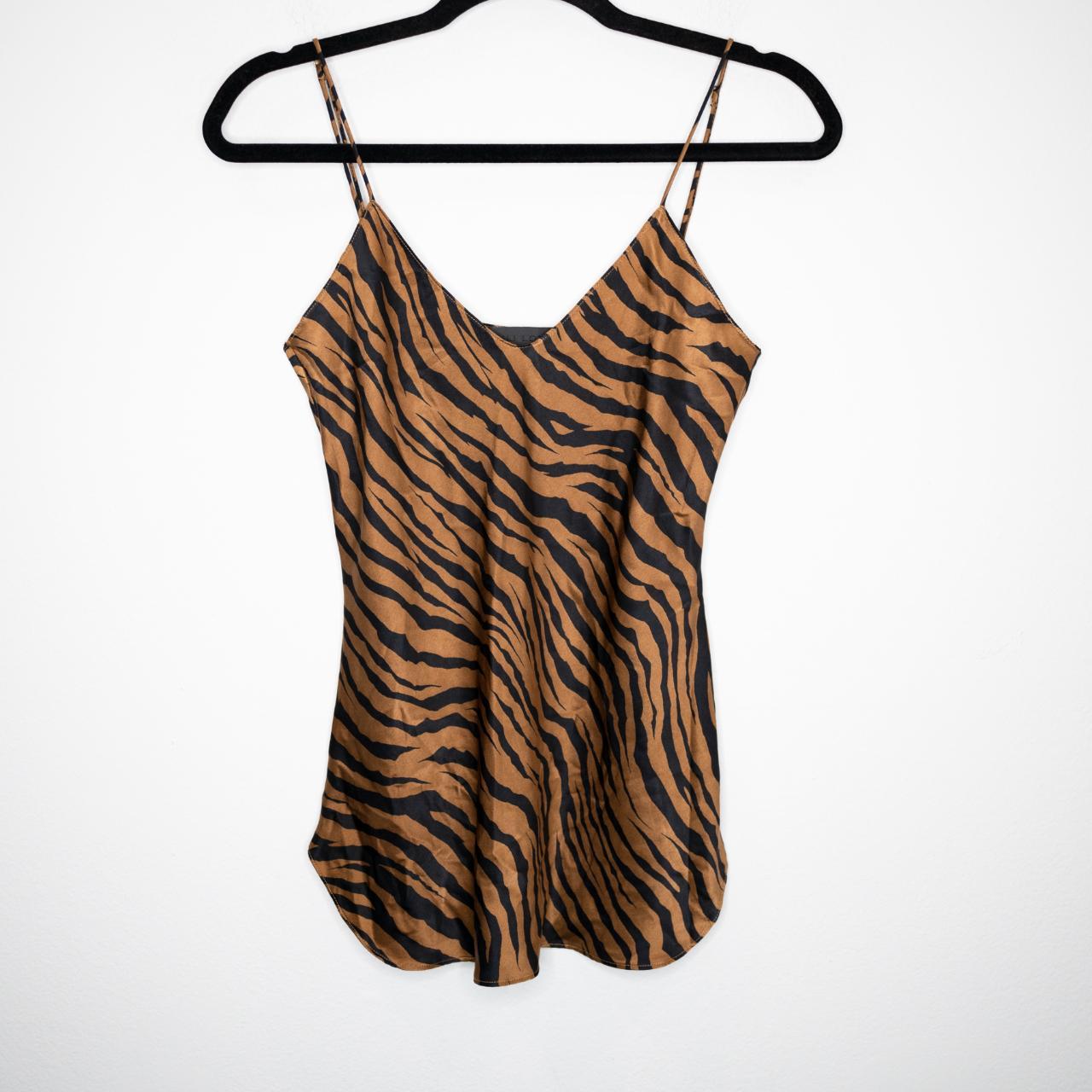 Nili Lotan Isabella Cami Top in Bronze Tiger Print.... - Depop