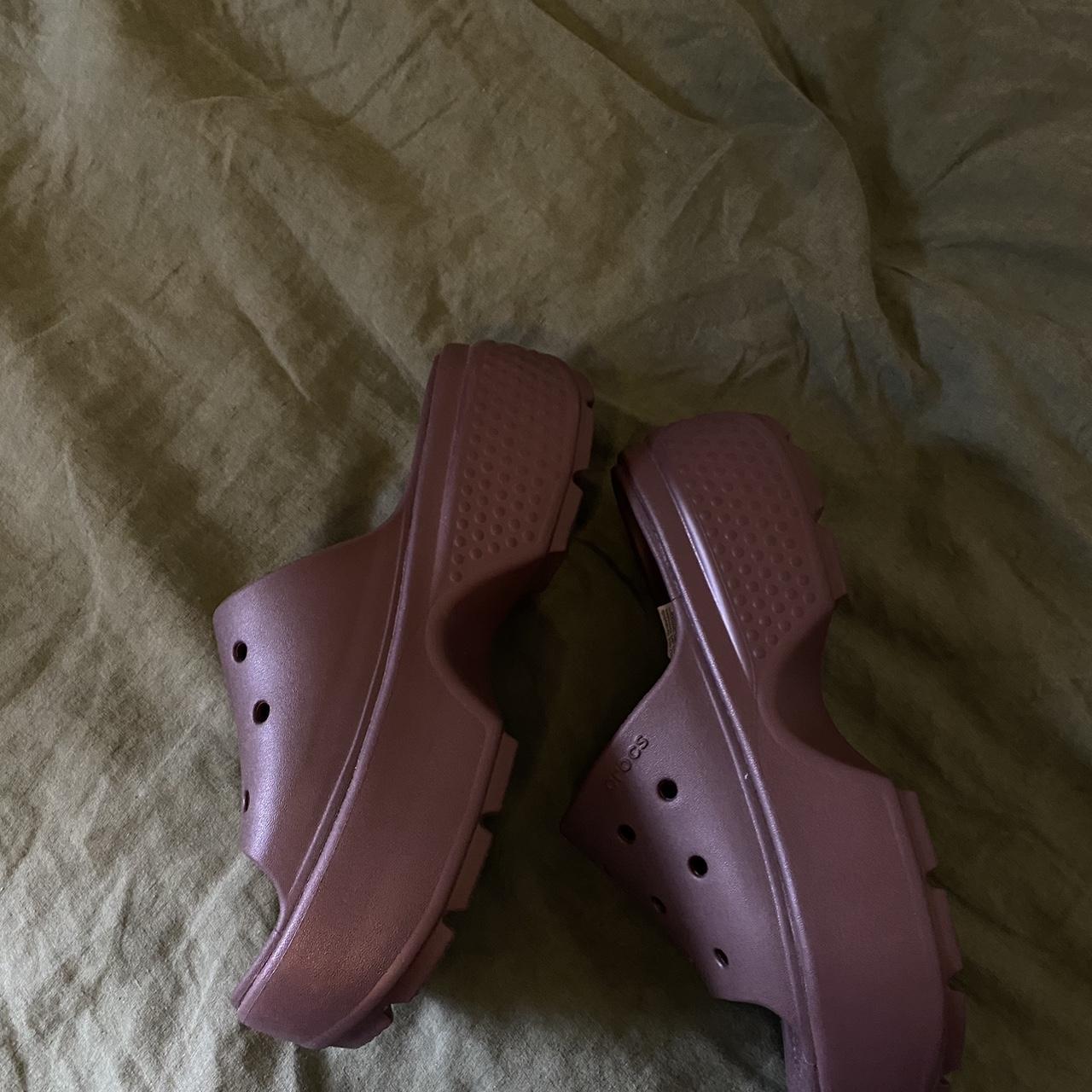 Brown platform Croc stomp slides. Never worn outside... - Depop