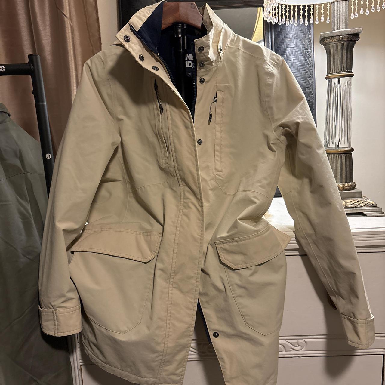 Cream and white Anvil jacket #anviljacket lands end... | Depop