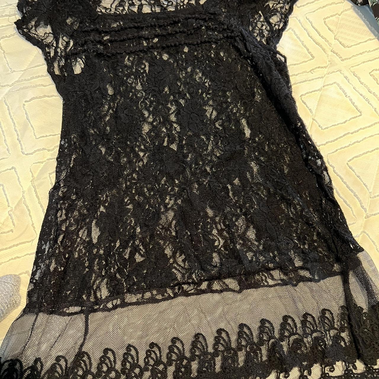 Black lace top with sheer bottom #gothic #fairy - Depop