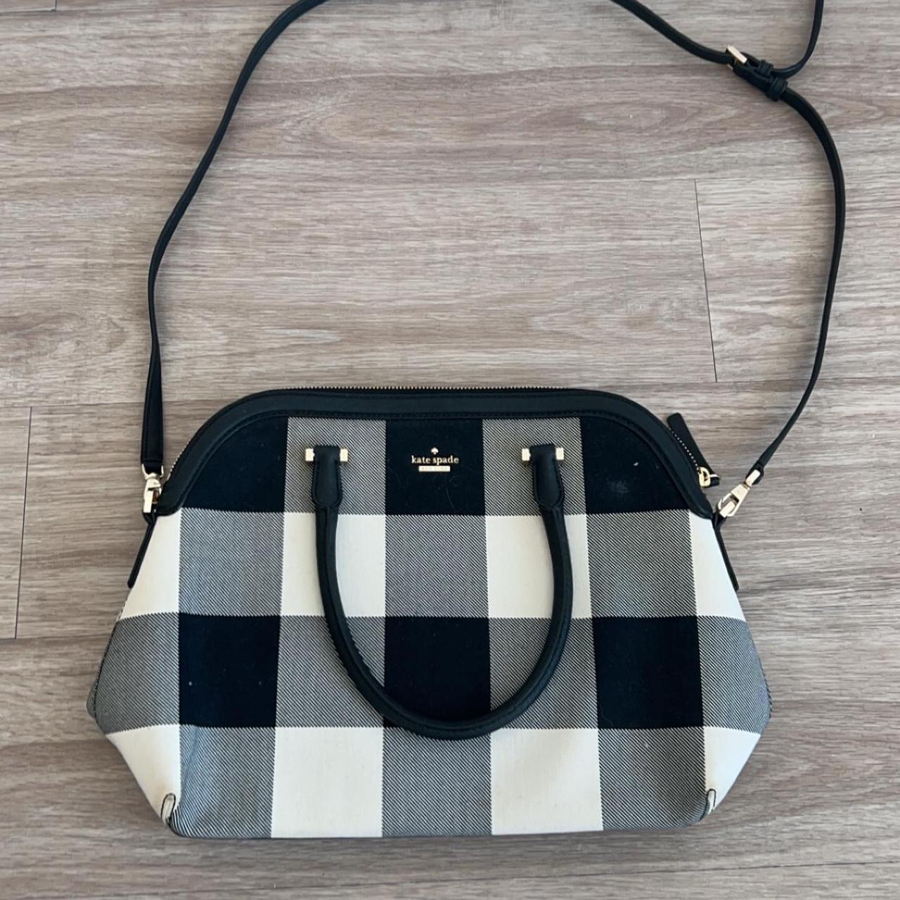 Kate spade black & white checkered purse Inside... | Depop