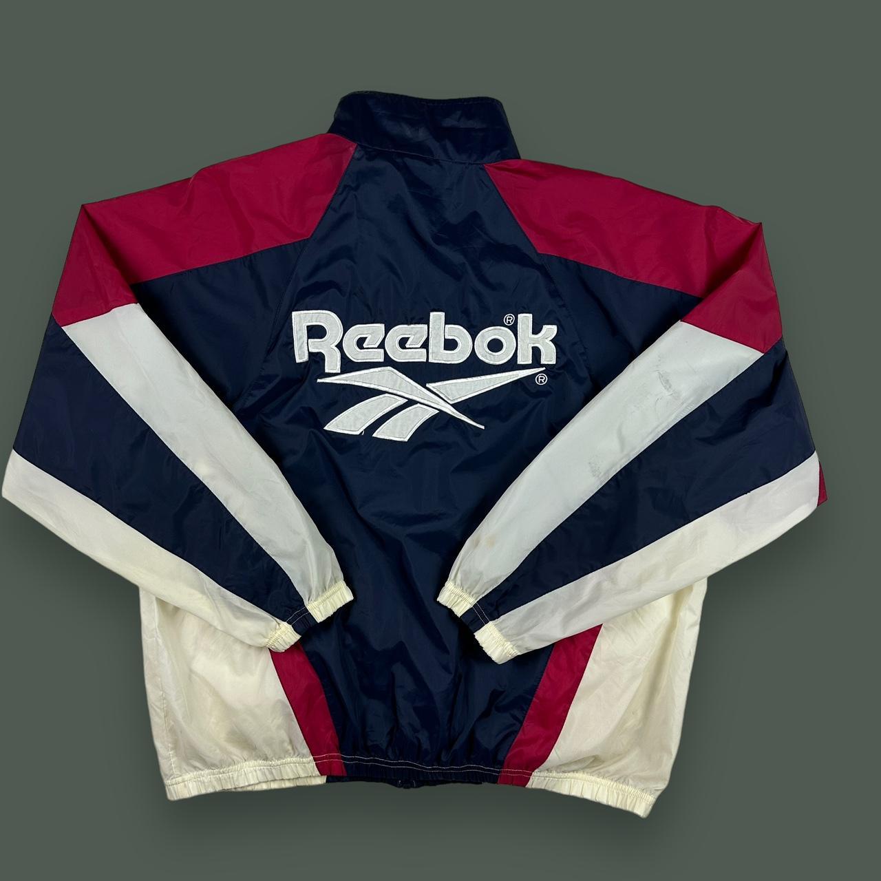 Vintage 90s Reebok Track Jacket Windbreaker,... - Depop