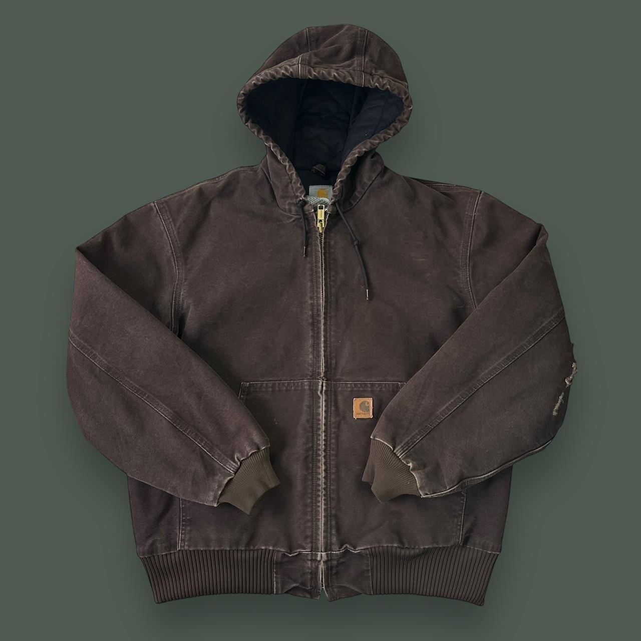 Carhartt Active Jacket J130 DKB (Brown) Workwear,... - Depop