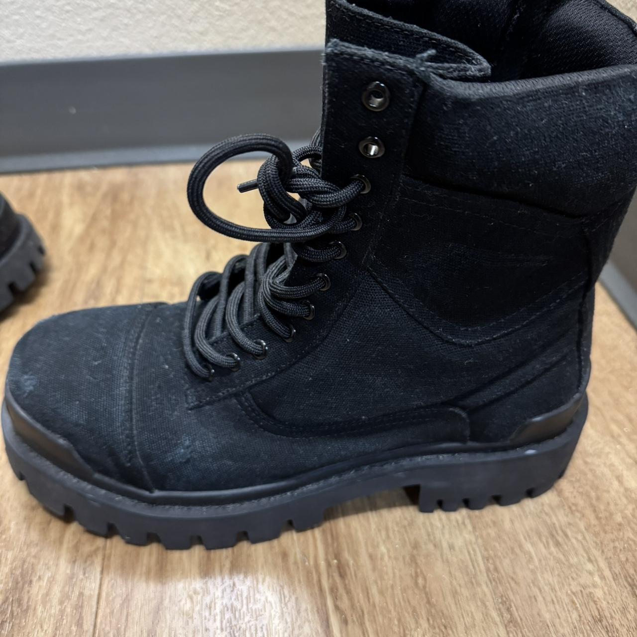 Balenciaga strike boots canvas black (no box) | Depop