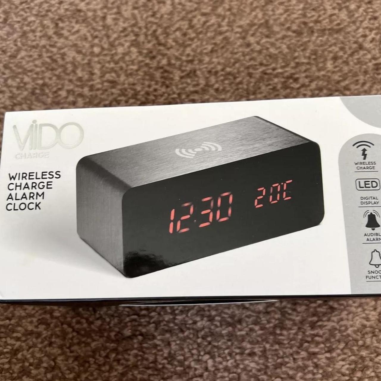 Viido Wireless Alarm Clock Digital Black Charge,... - Depop